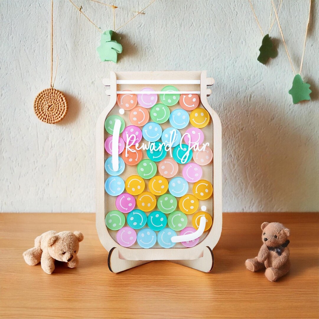 Personalised Smiley Face Reward Jar, Achievement, Goal Setting Children ...