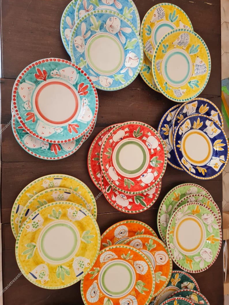 Positano Amalficoast Dishes Handmade Made in Italy Vietri Plates Mixed ...