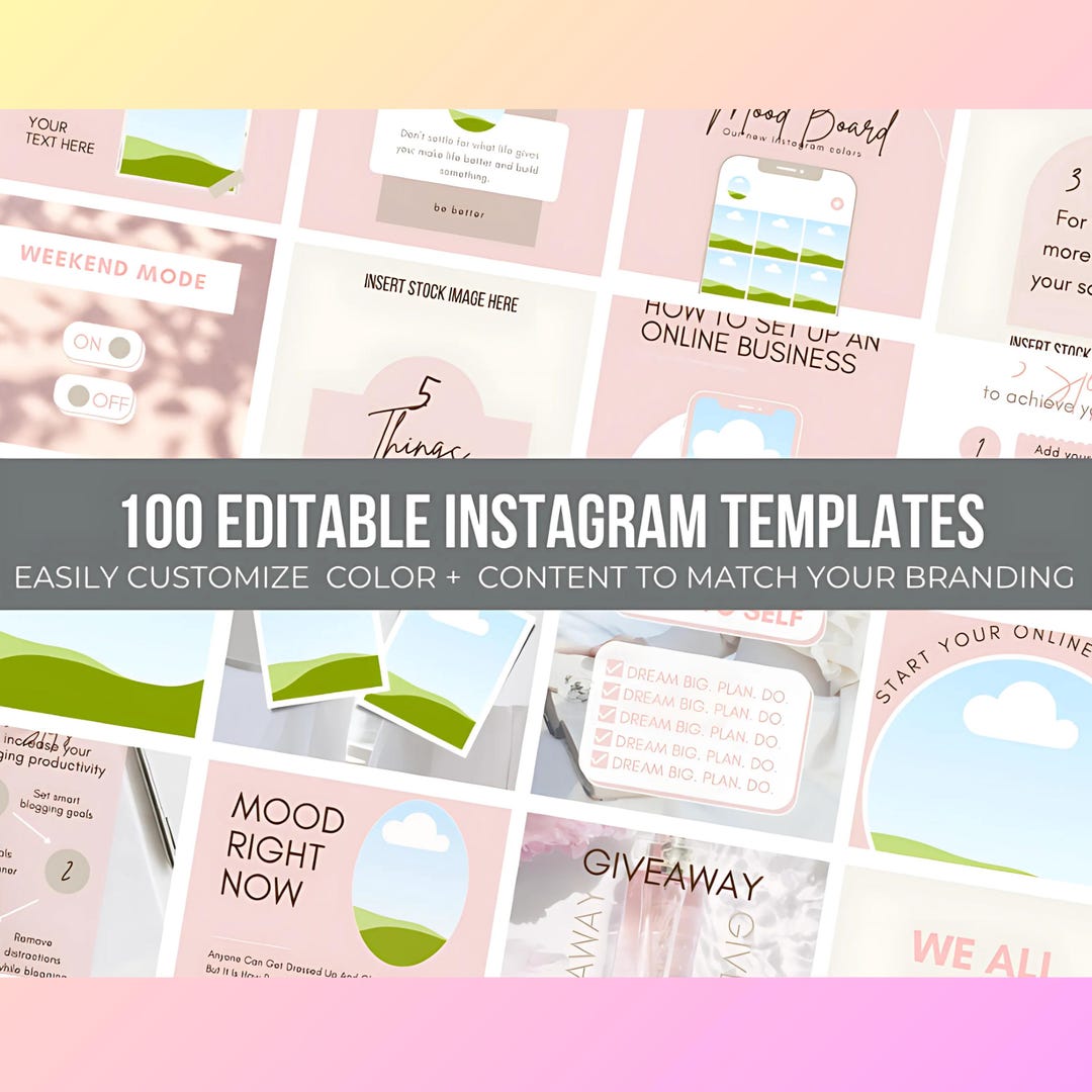 100 Editable Instagram Templates – Your Shortcut to Stunning Social ...