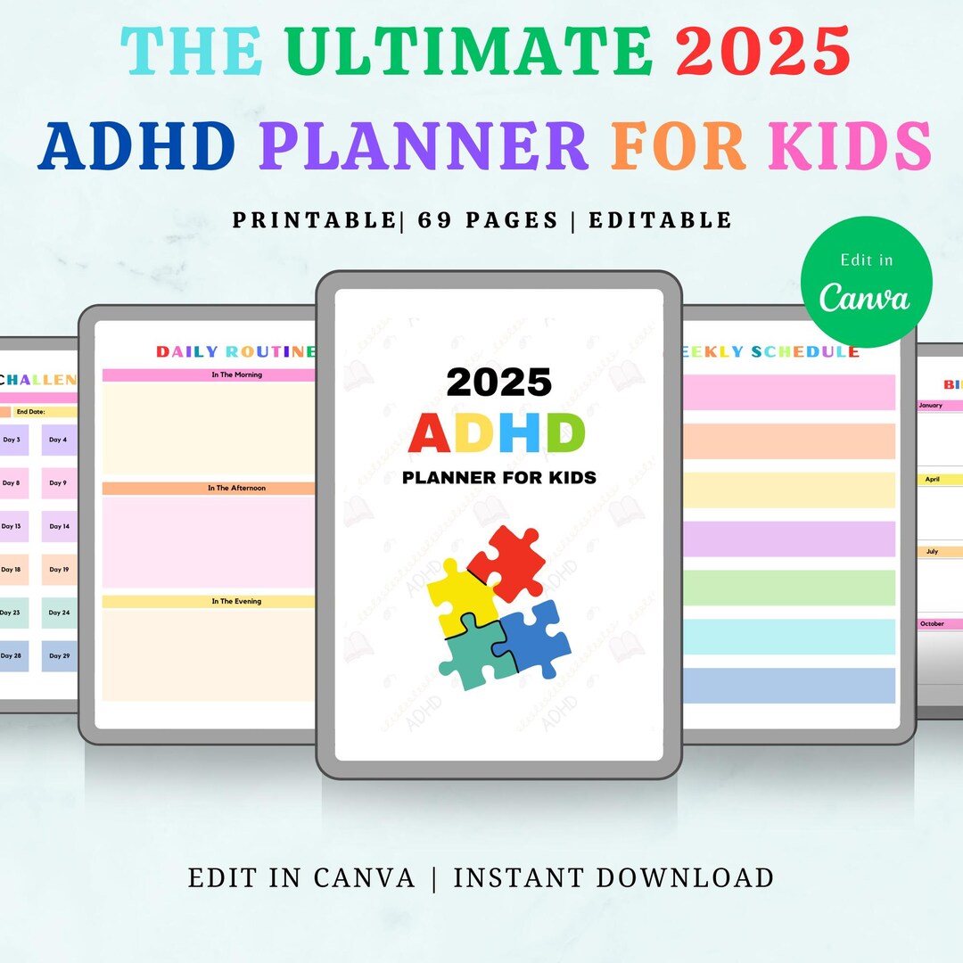 The Ultimate 2025 ADHD Planner for Kids, ADHD Kids Planner, Adhd Kids ...