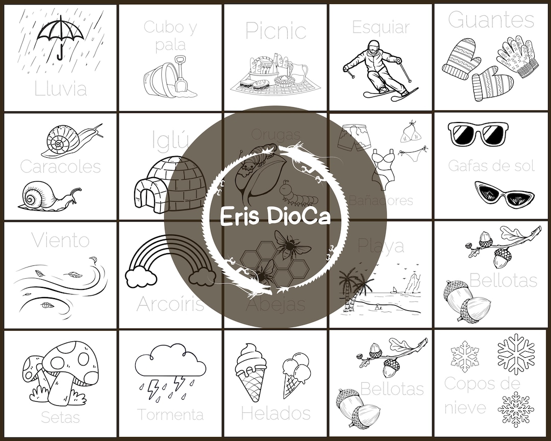 80 dibujos sobre las Estaciones del Año para Colorear y Aprender - Etsy ...