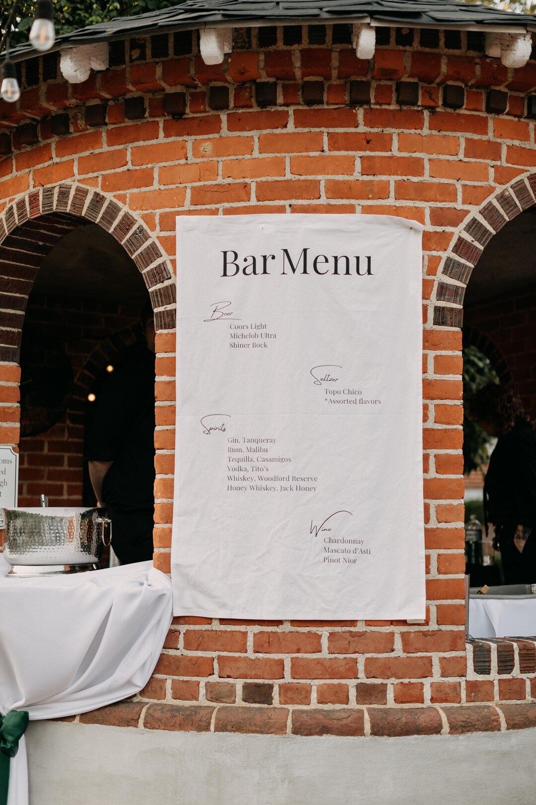 Linen Cloth Bar Menu Sign, Custom Wedding Signage - Etsy