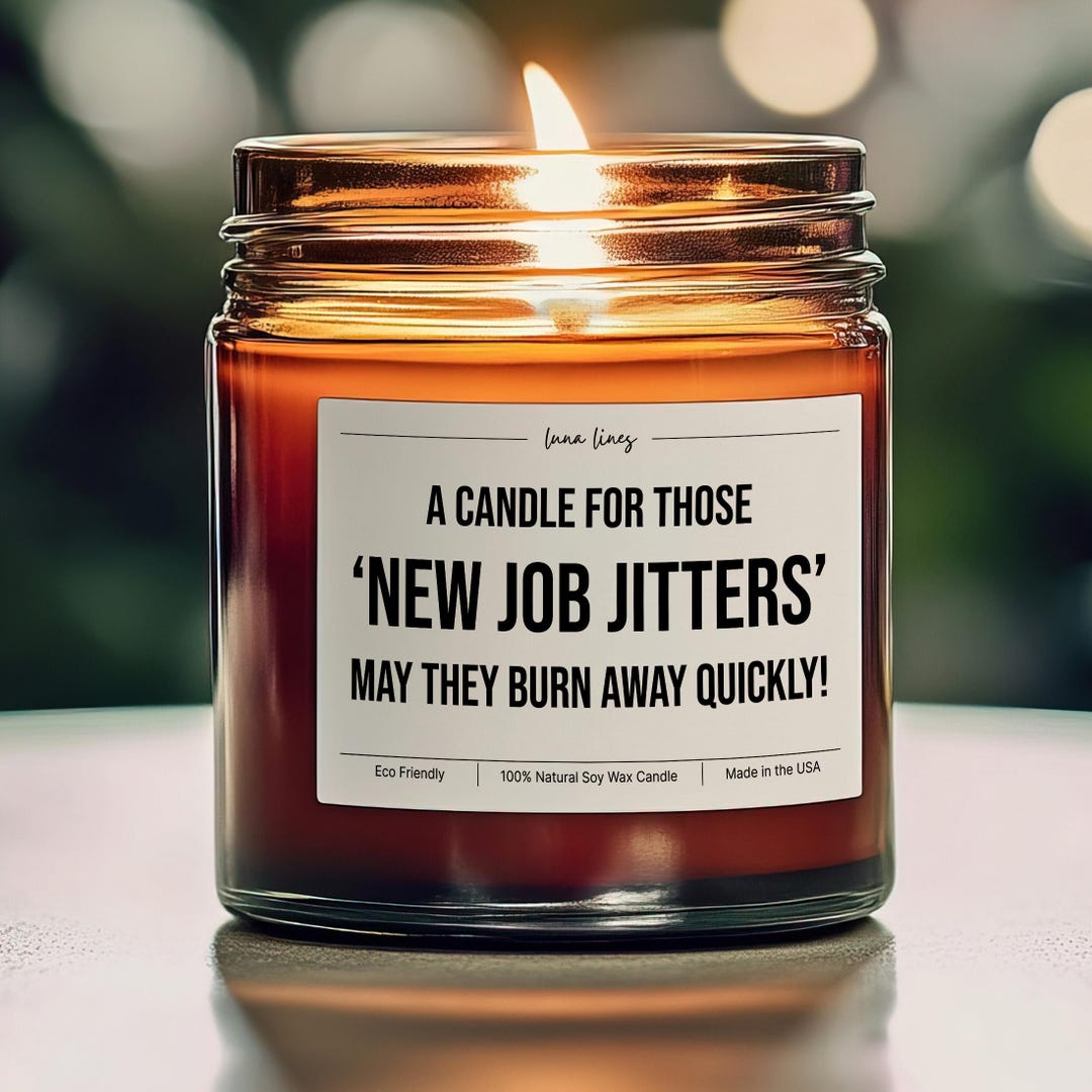 Fun New Job Candle Celebration Gift - Congratulations Gift for Coworker ...