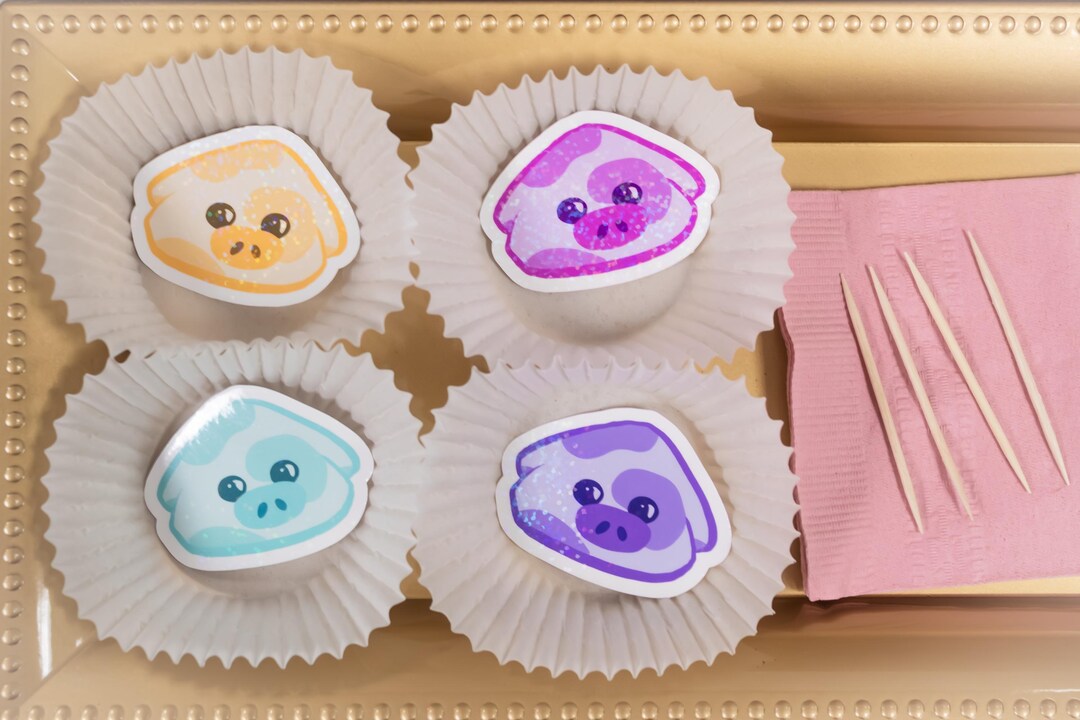 Sparkly Cow Japanese Mochi "moochi" | Vinyl Stickers | Original Art ...