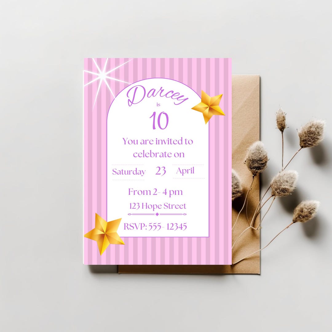 Tween Girl Party Invite Girl Party Editable Template, Girl Birthday ...