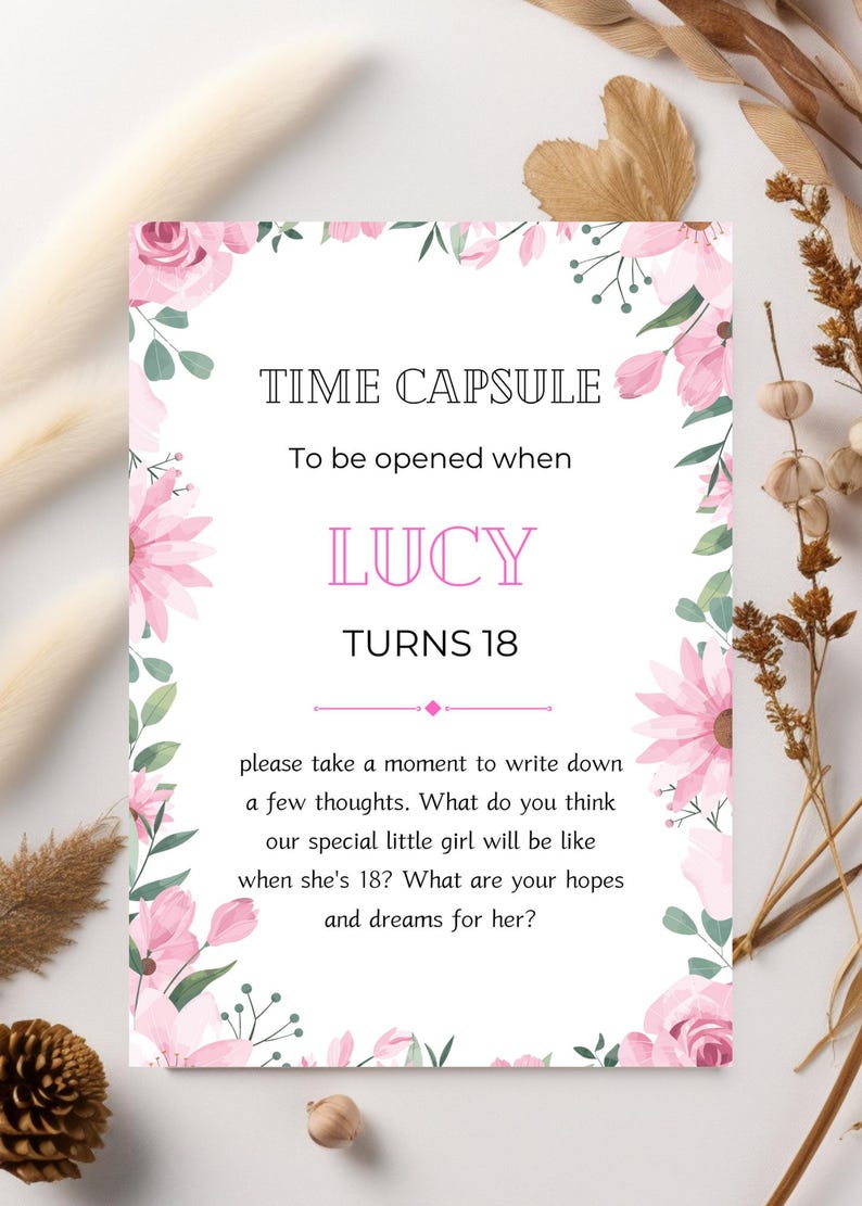 Time Capsule Letter Editable Template Time Capsule Card 1st Birthday Capsule Baby Time Capsule ...