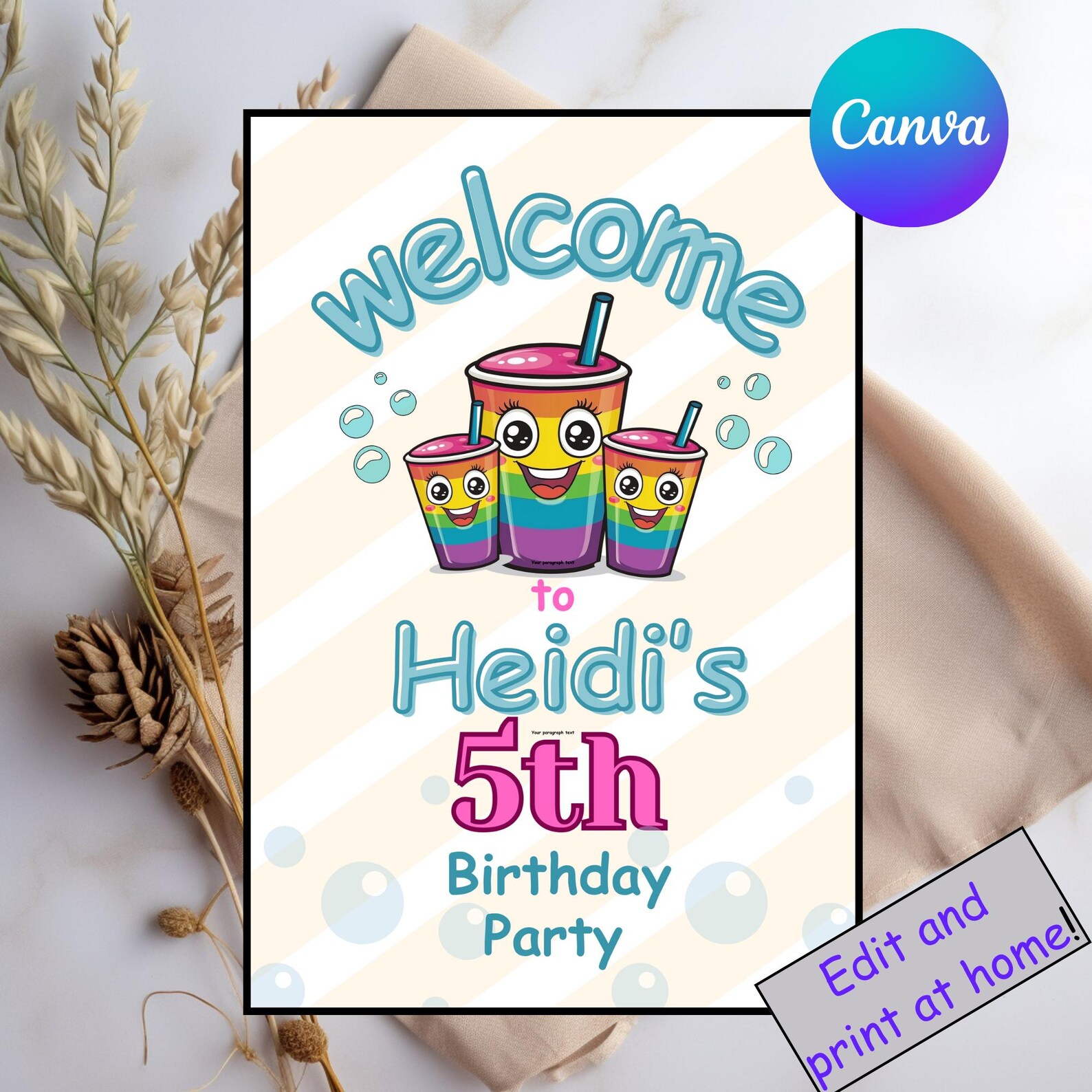 Welcome Poster Editable Sign Printable Welcome Instant Download ...