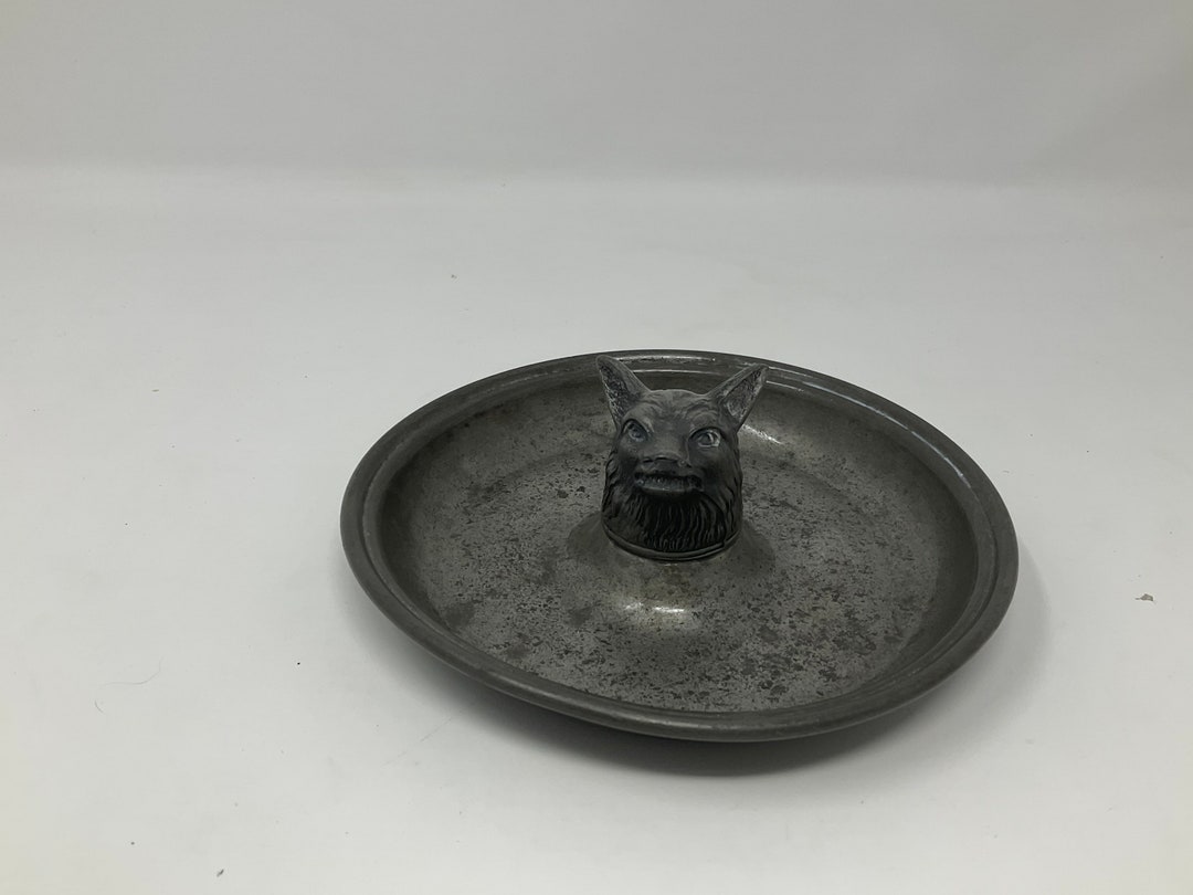 Vintage Pewter Cigar Ashtray With Fox. International Silver - Etsy