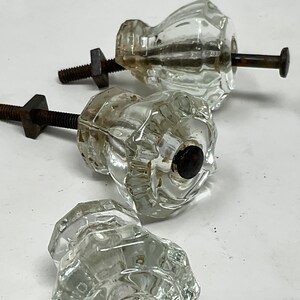 One Rare Decagon Style Vintage 1" Glass Dresser Knob Drawer Pull ...