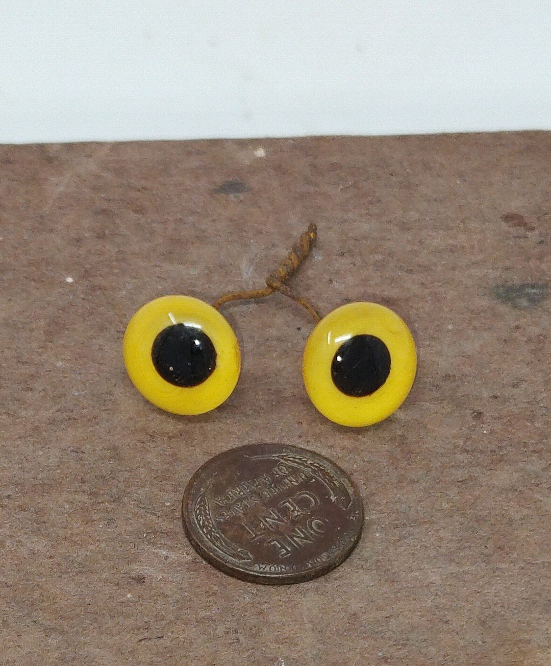 ONE Pair of Antique Yellow Glass Eyes - Etsy