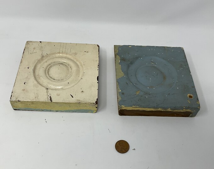 Antique Bullseye Plinth. Victorian Wood Trim Corner Block. Salvaged ...