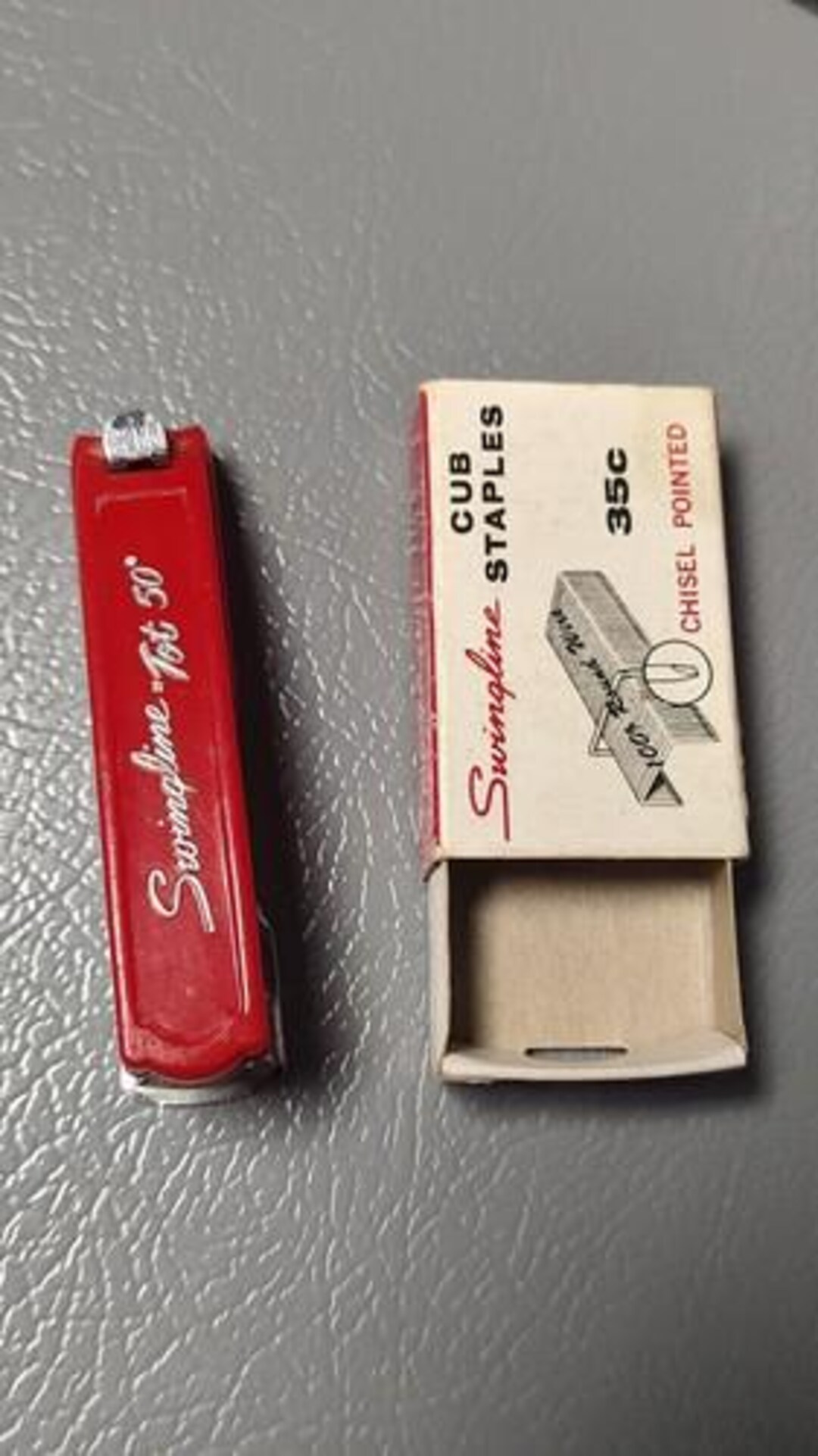 Vintage Swingline Tot 50 Stapler With Old Empty Staple Box. Really Cute ...
