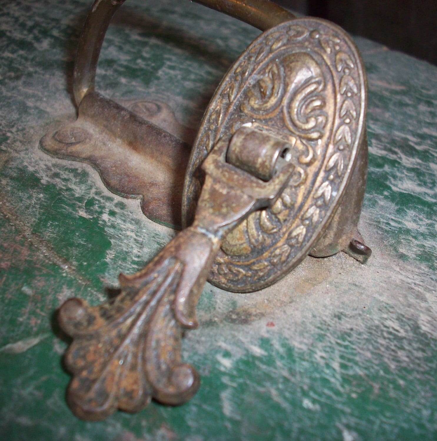 Antique Ornate Drop Pull & Matching Backplate. Nouveau. Deco. Victorian ...