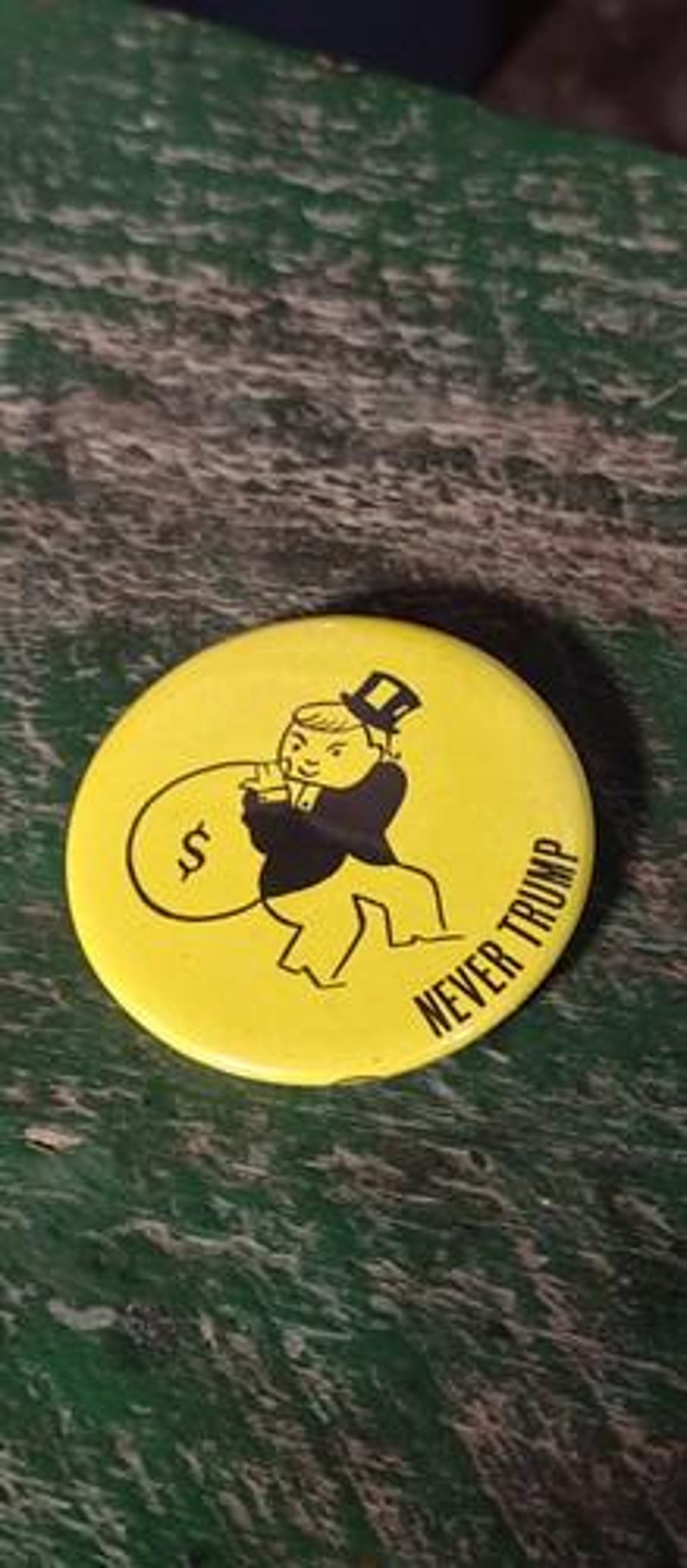 Never Trump Monopoly Man Button Pin 2016 Campaign Election. Carrying A ...