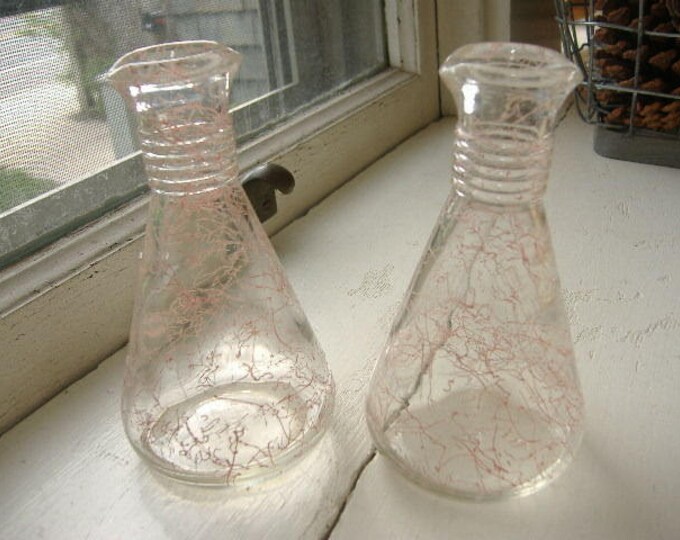 Retro 1950's PINK Splatterware Cruet Set NO STOPPERS Hazel Atlas 50s - Etsy