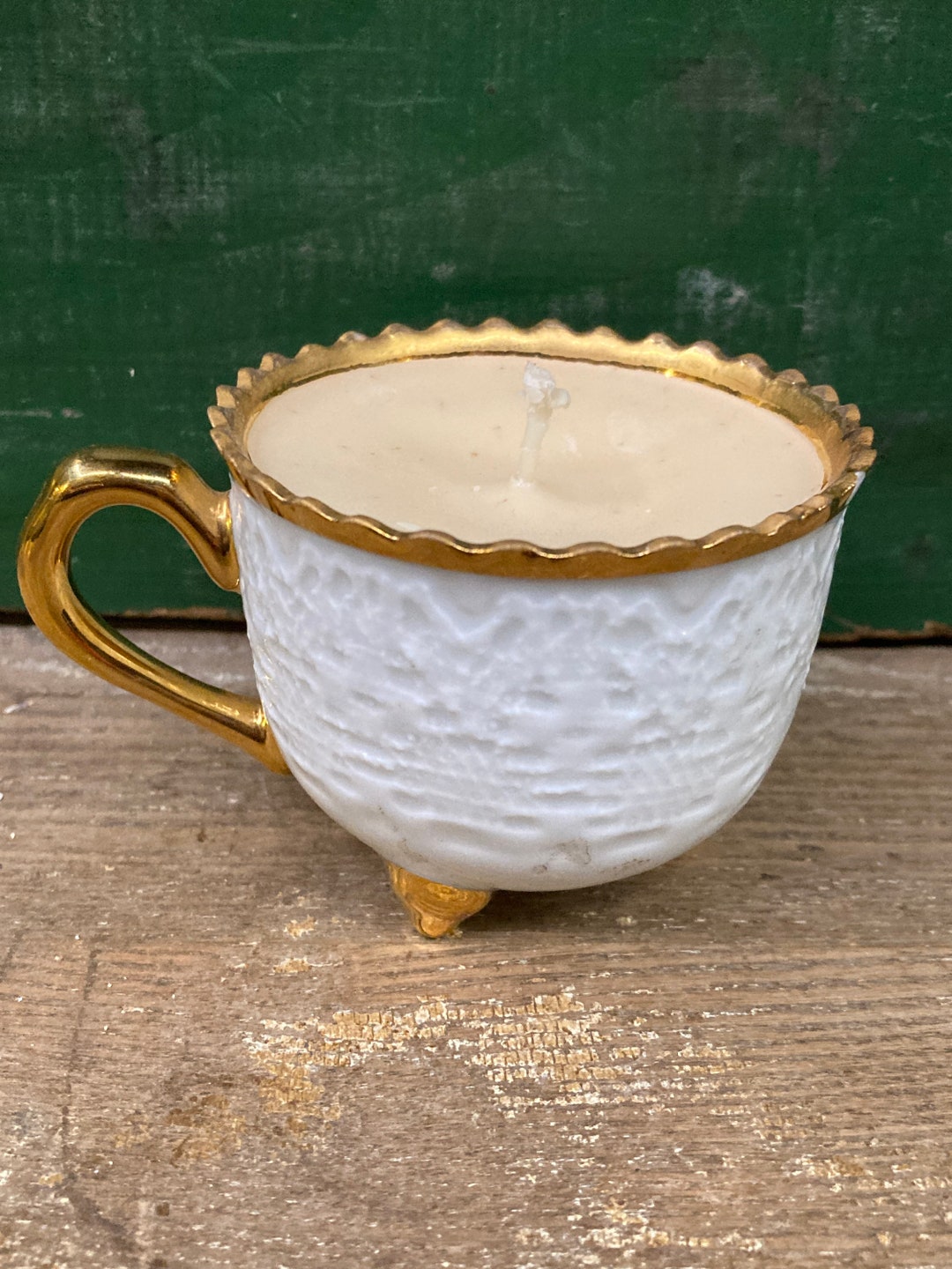 Ooak Apulum Lucru Manual Teacup Goldplated, Footed, Scallop Edged ...