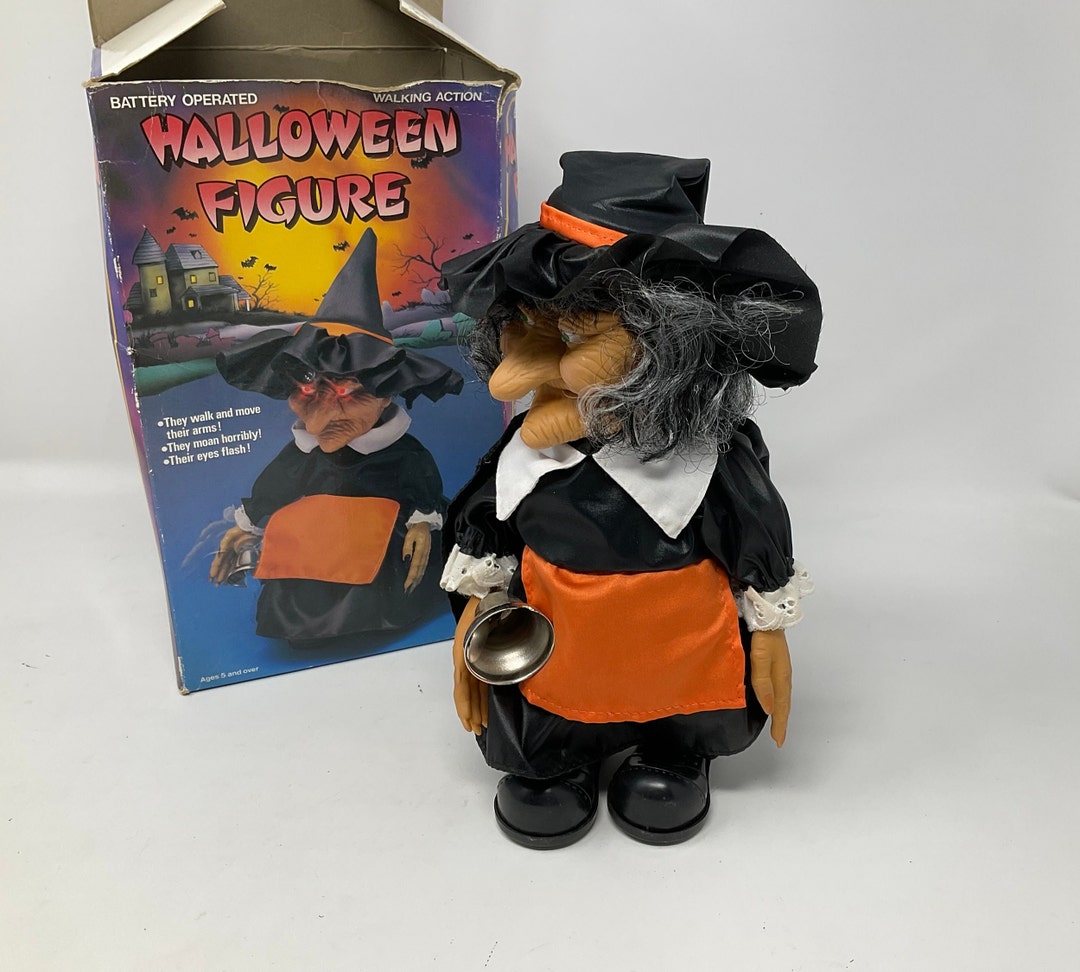 Vintage Animatronic Witch Figure With Bell. in Original Box. Not ...