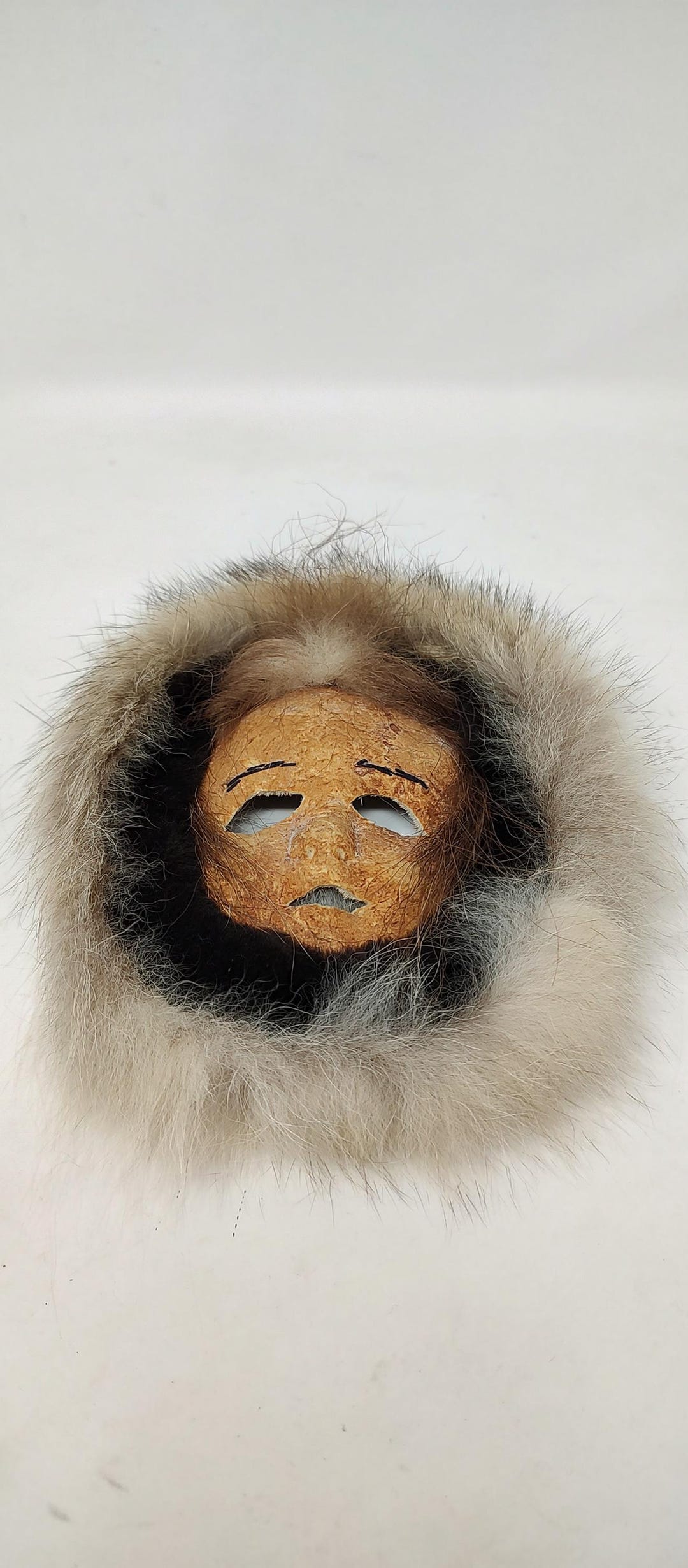 Antique Alaskan Inuit Caribou Mask With Fur Trim - Etsy