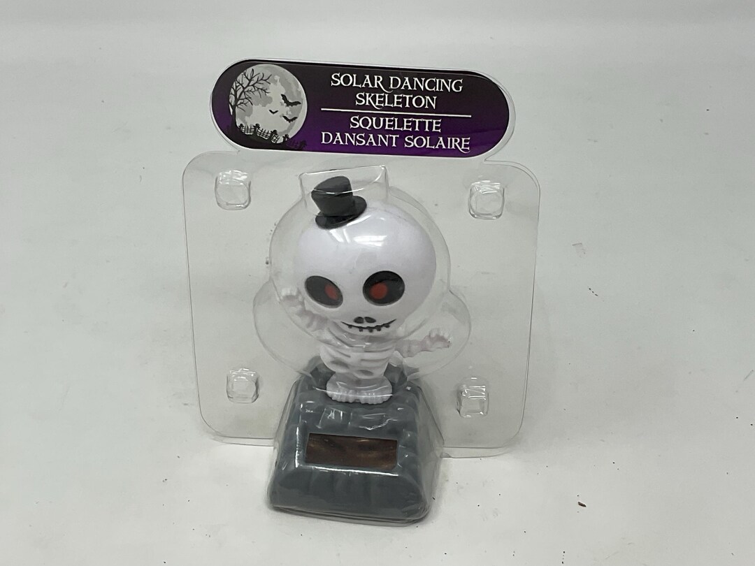 Vintage Halloween Solar Dancer Skeleton in Top Hat Solar Powered ...