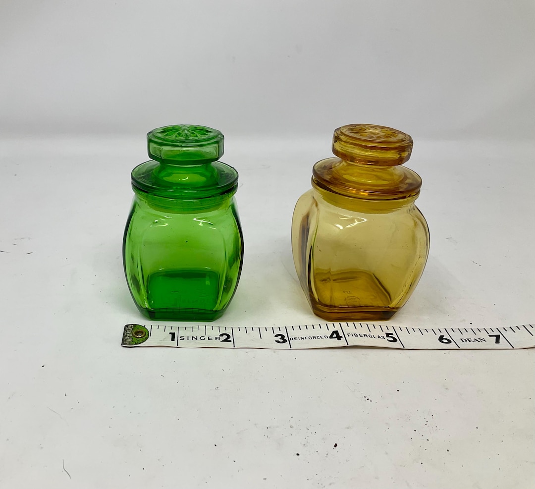 One Vintage Wheaton Apothecary Jar. Yellow Wheaton Spice Jar. 3.5 ...