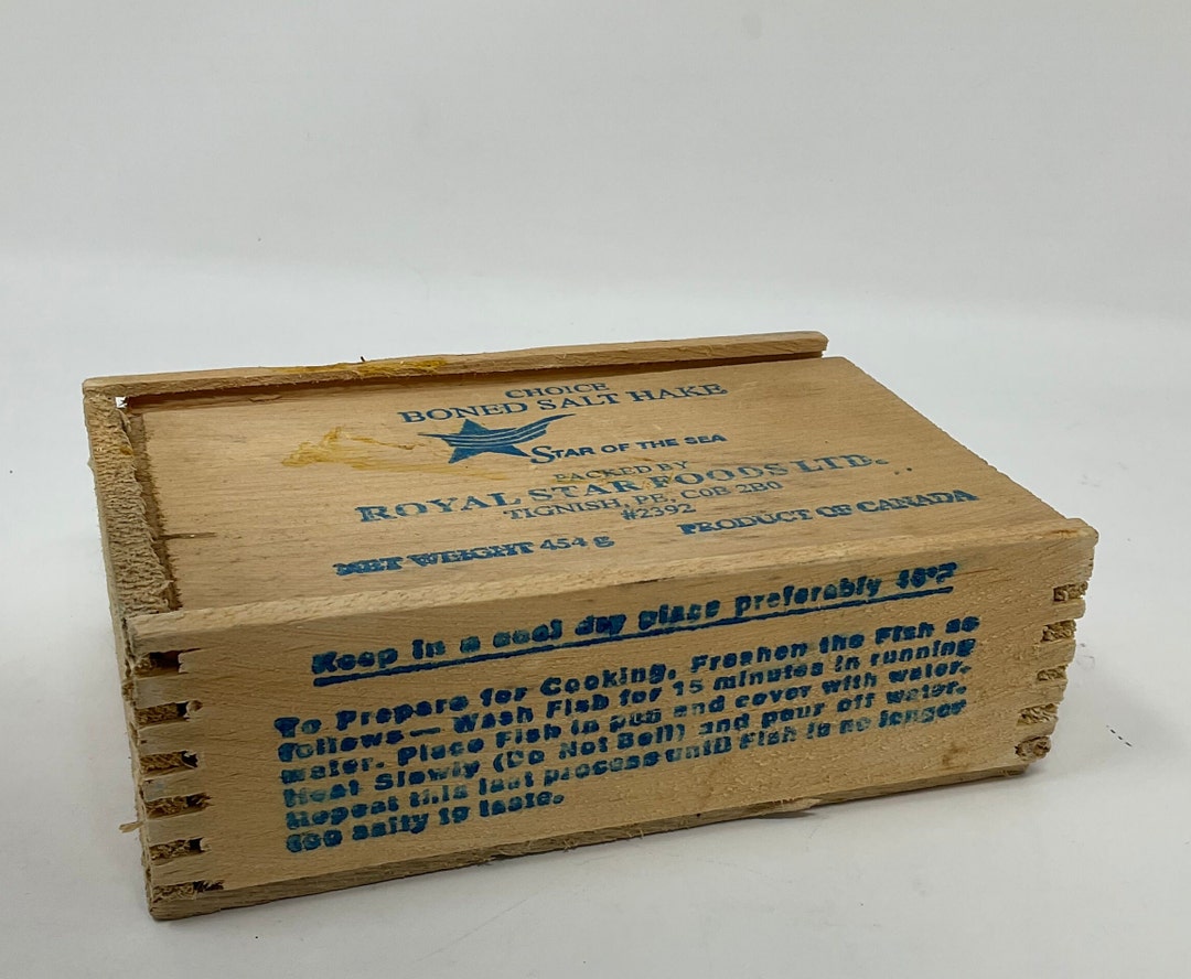 Vintage Slide Top Salt Hake Box. Vintage Wooden Codfish Box. - Etsy
