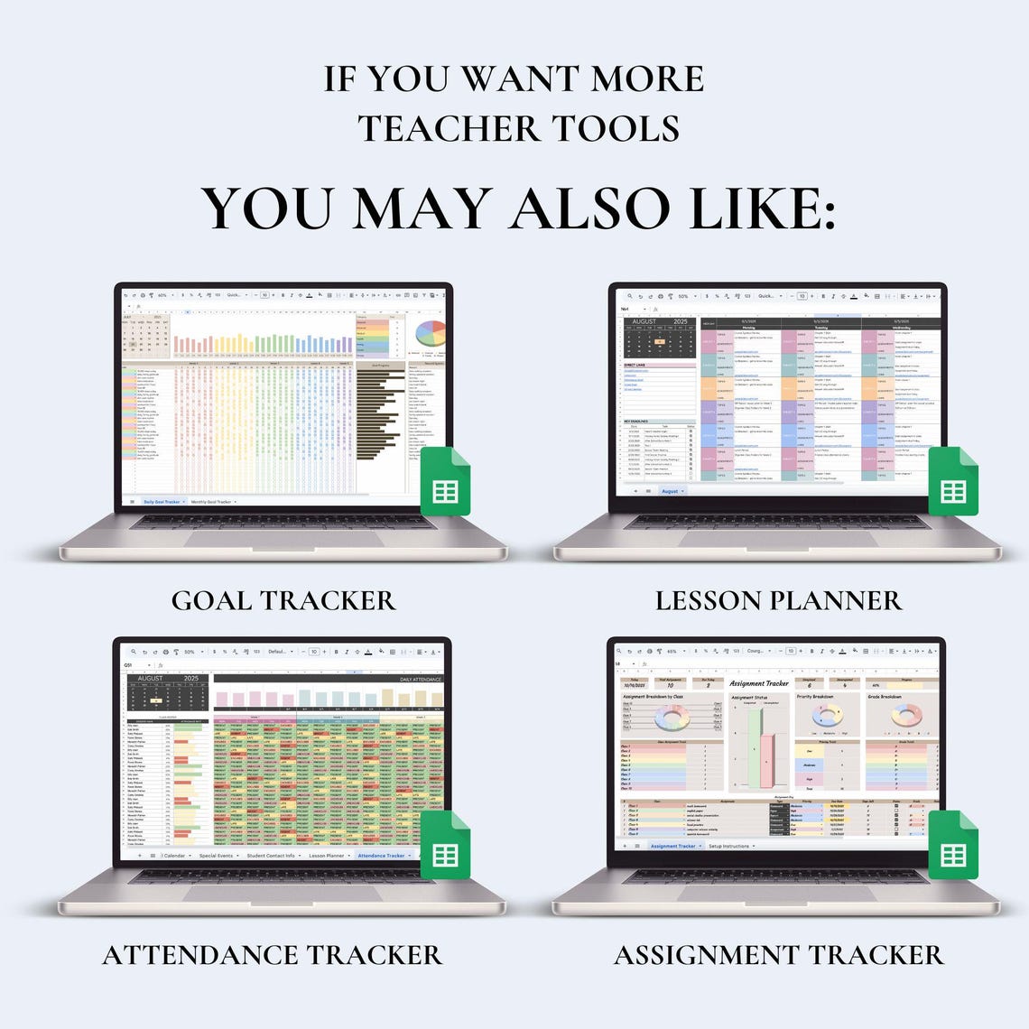 Digital Teacher Gradebook Spreadsheet Assignment Tracker for Teacher ...