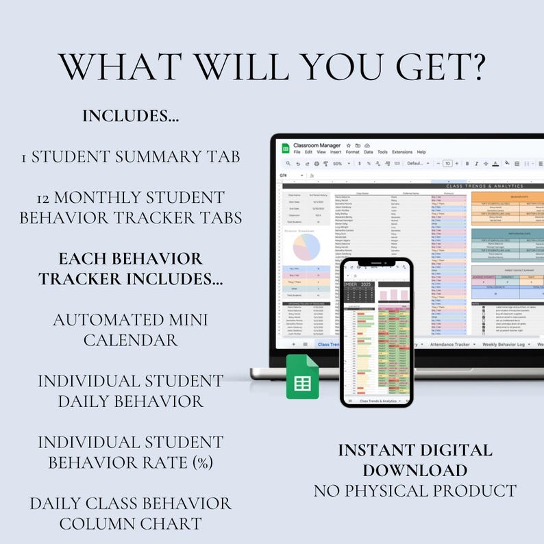 Student Behavior Log Reward Tracker Classroom Behavior Chart Digital ...