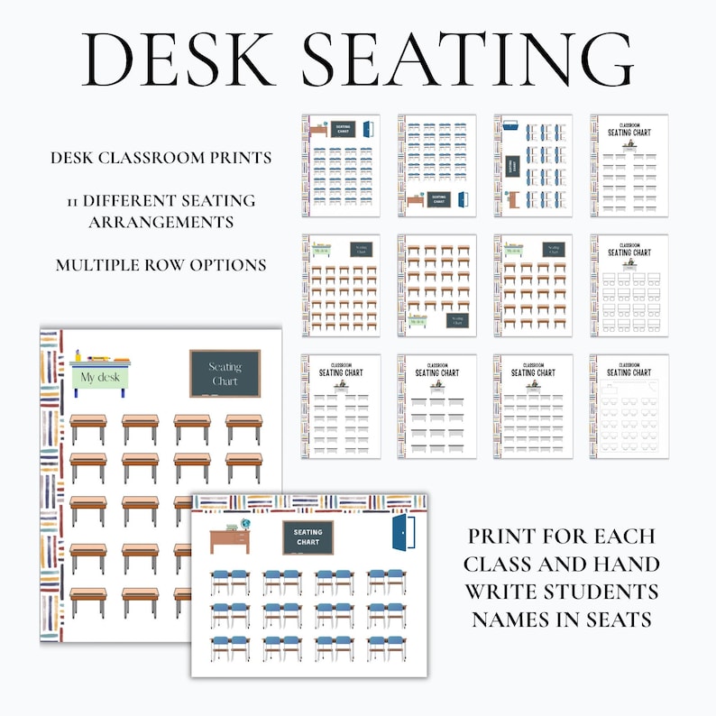 Classroom Seating Chart Printable Teacher Seating Template Desk Group ...