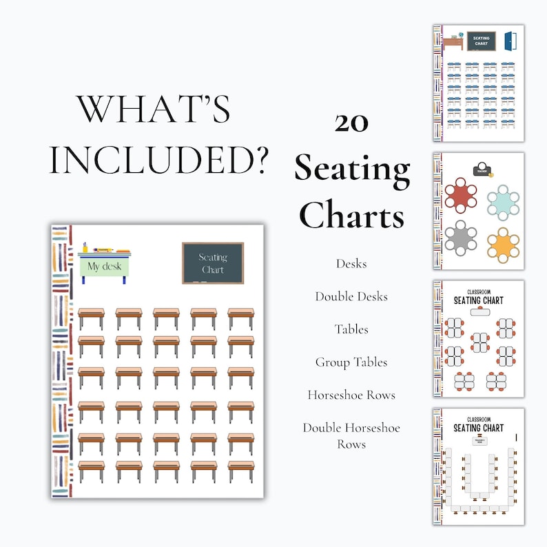 Classroom Seating Chart Printable Teacher Seating Template Desk Group ...