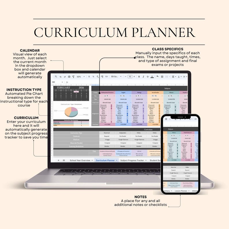 Homeschooler Planner Google Sheets Curriculum Planner Spreadsheet ...