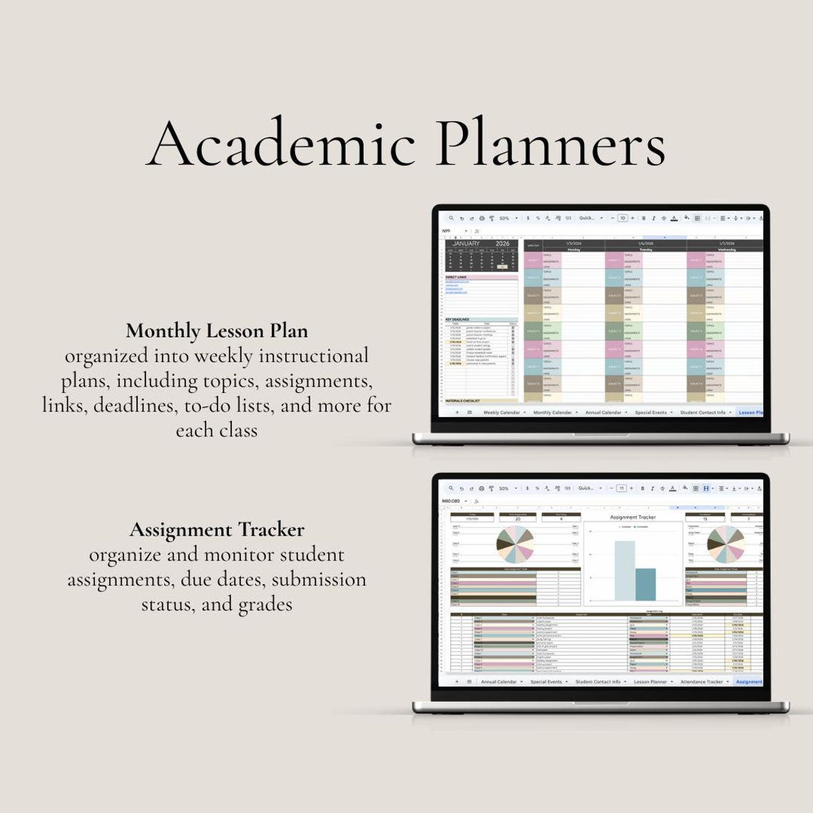 Printable 2026 Teacher Planner Weekly Calendar Spreadsheet Educator ...
