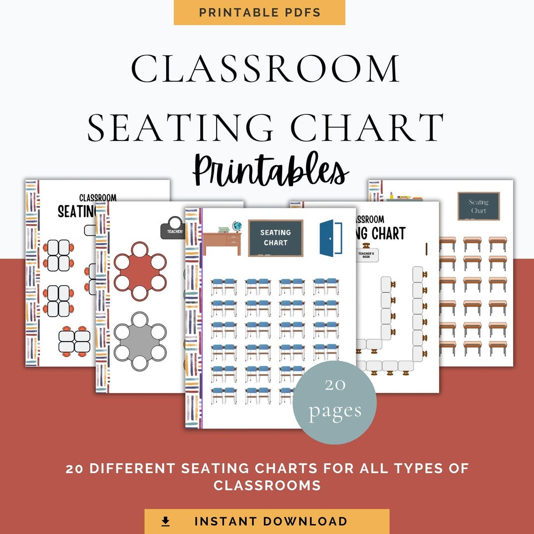 Classroom Seating Chart Printable, Teacher Seating Template, Desk Group ...