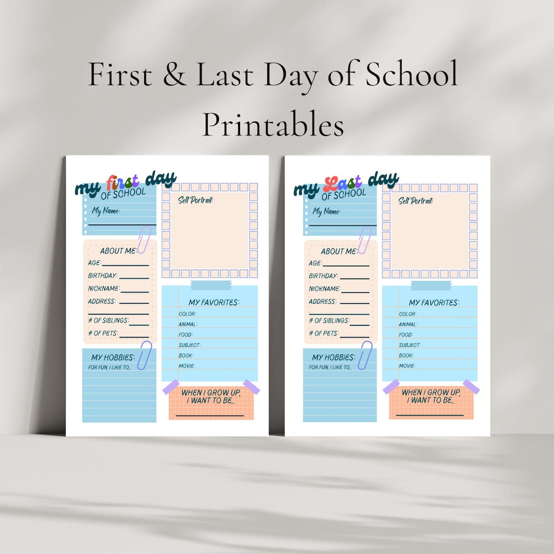 First Day Last Day of School Printable Activity for Back-to-school ...
