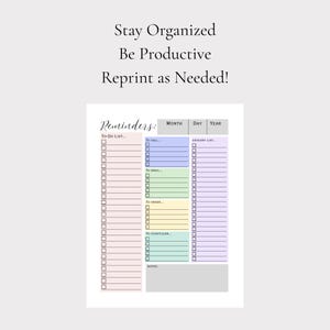 Productive Checklist Planner To-do Checklist Printable Productivity ...