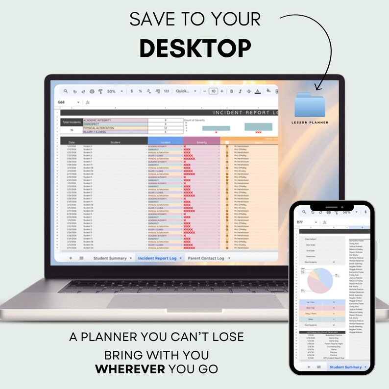 Student Incident and Parent Communication Log Google Sheets Classroom ...
