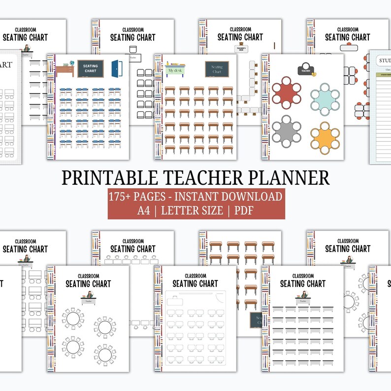 Classroom Seating Chart Printable Teacher Seating Template Desk Group ...