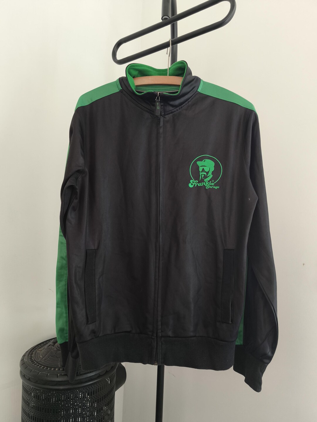 Men's Frankie Garage Size Small Jacket in Black/green Colour, Soft ...