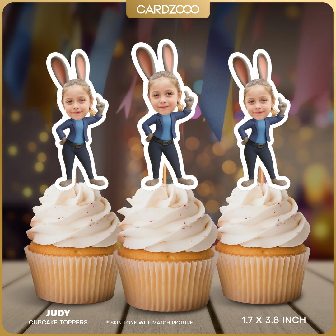 Judy 2025 Custom Face Cupcake Toppers - Etsy