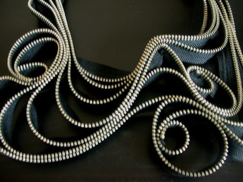 The Tangled Metal Zipper Necklace - Etsy