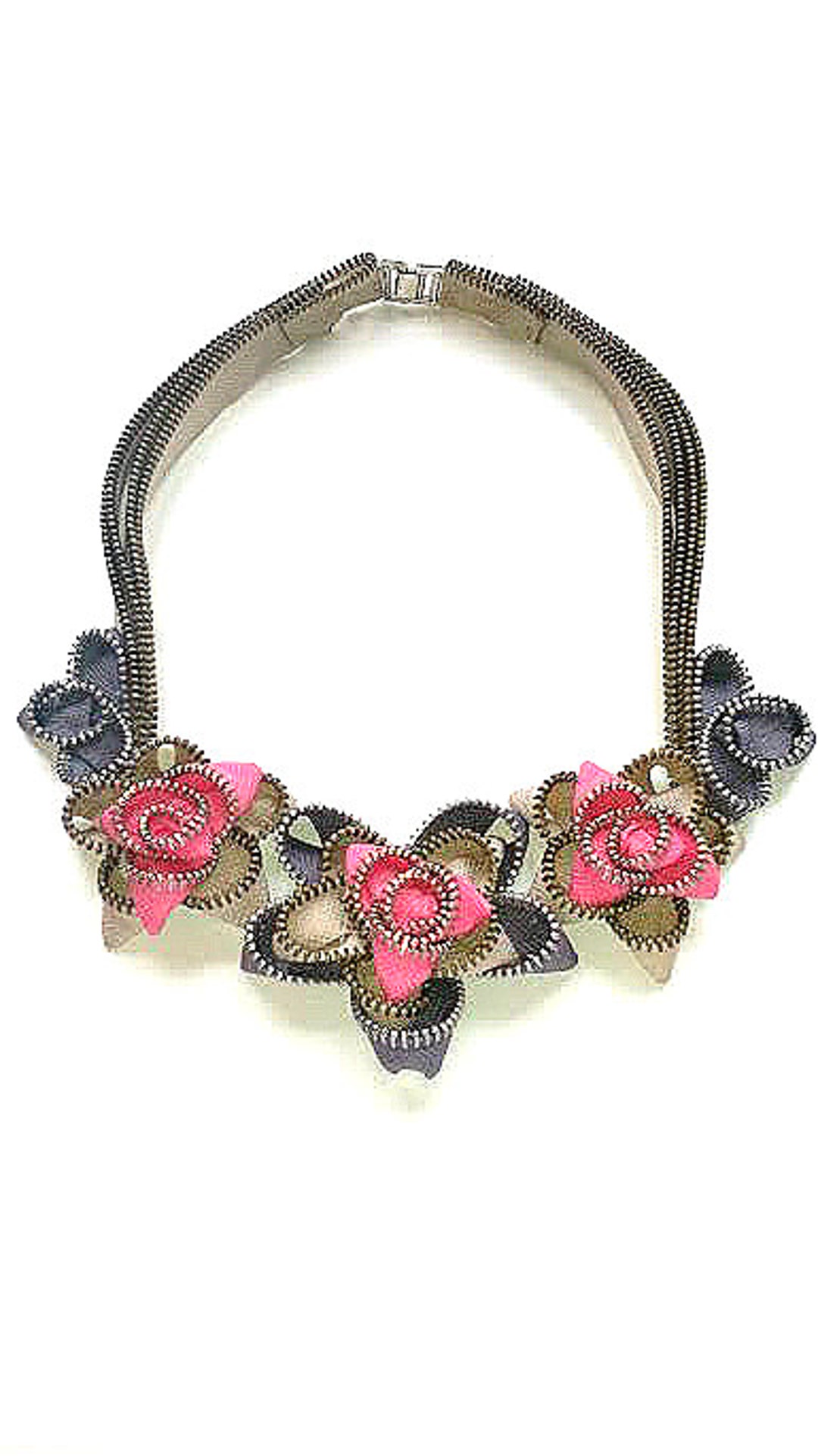 Spring Rose Zipper Necklace - Etsy