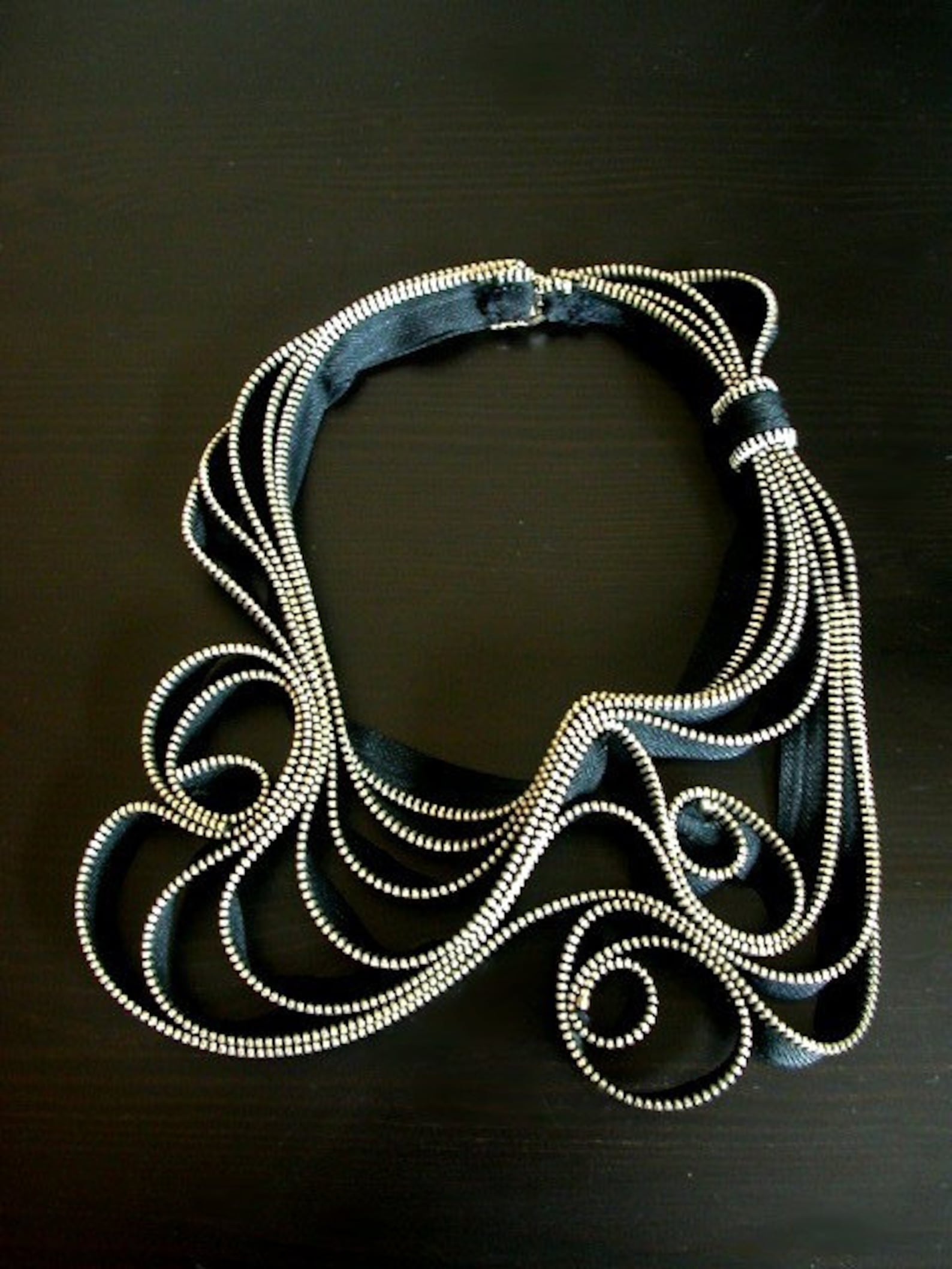 The Tangled Metal Zipper Necklace - Etsy UK