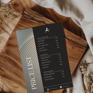 Editable Beauty Price List Template | Customisable Canva Salon Price ...