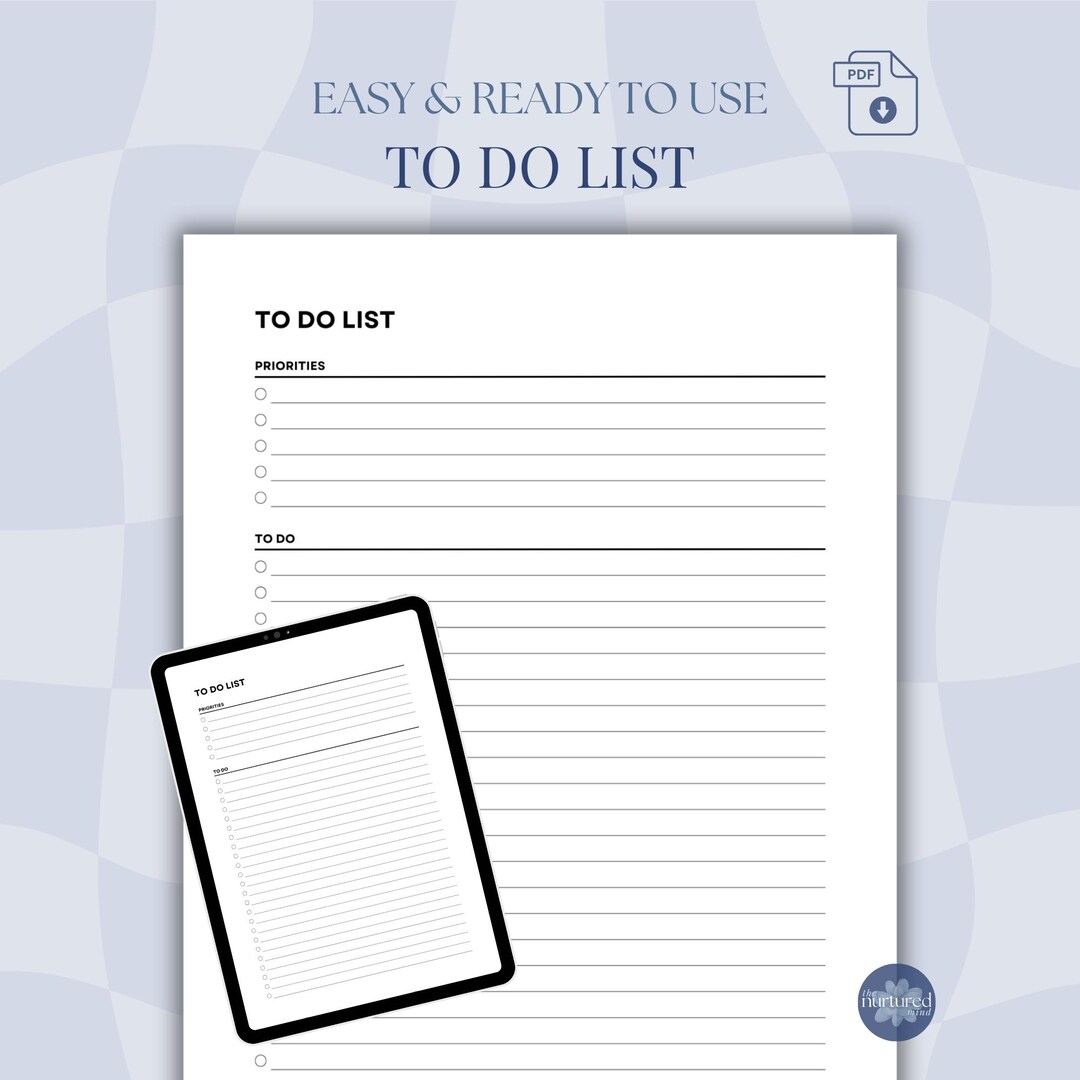 Digital/printable to Do List With Priorities Section: Minimal Planner ...
