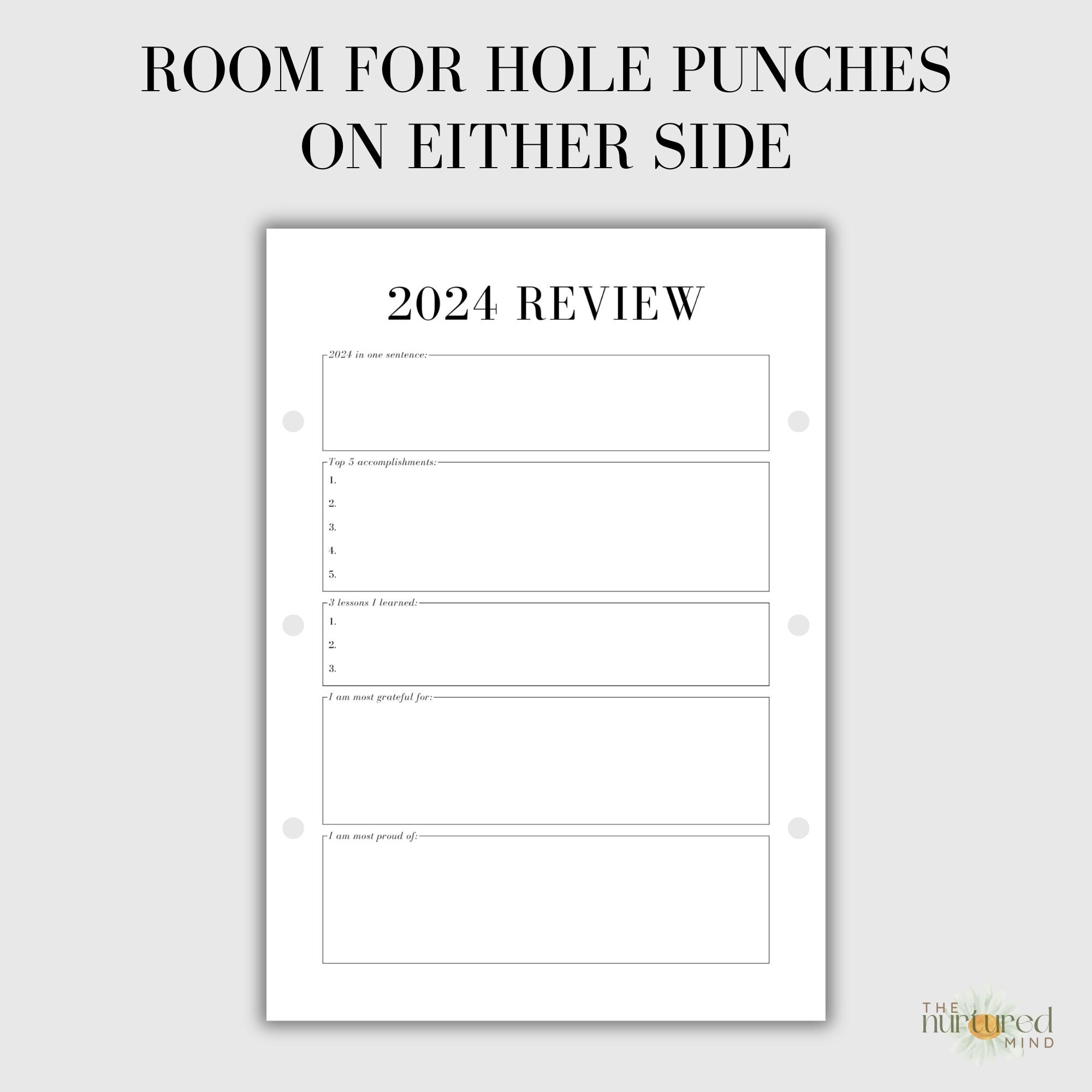 Digital/printable 2024 Yearly Review Pages | End of the Year Reflection ...