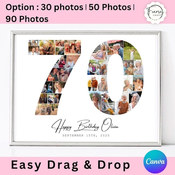 70th Photo Collage - Etsy