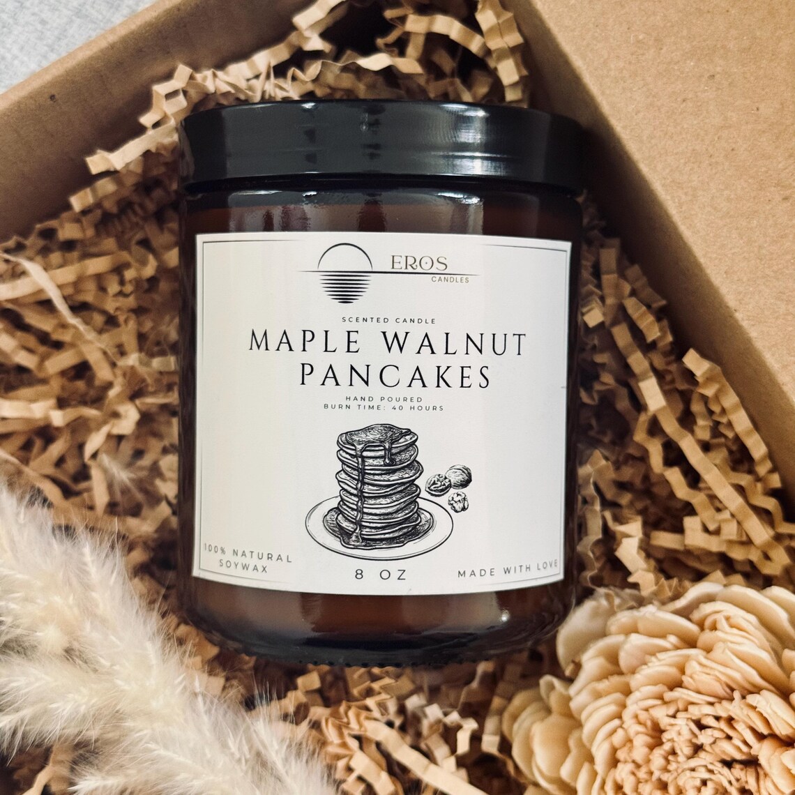 Maple Walnut Pancakes Scented Candle | 100% Natural Soy Wax | Hand ...