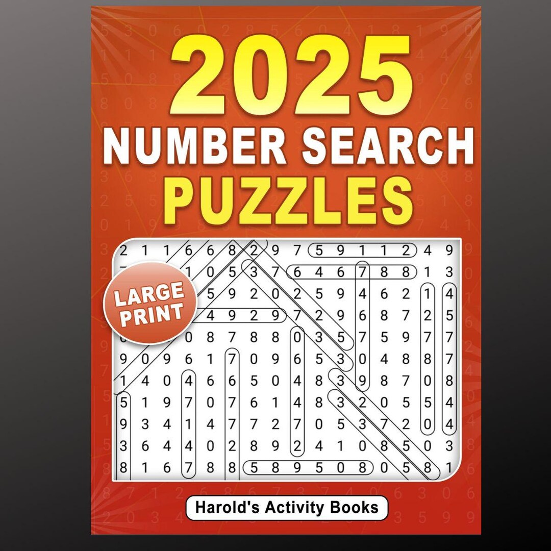 2025 Number Search Puzzles Large Print Big Number Search Brain Teasers ...
