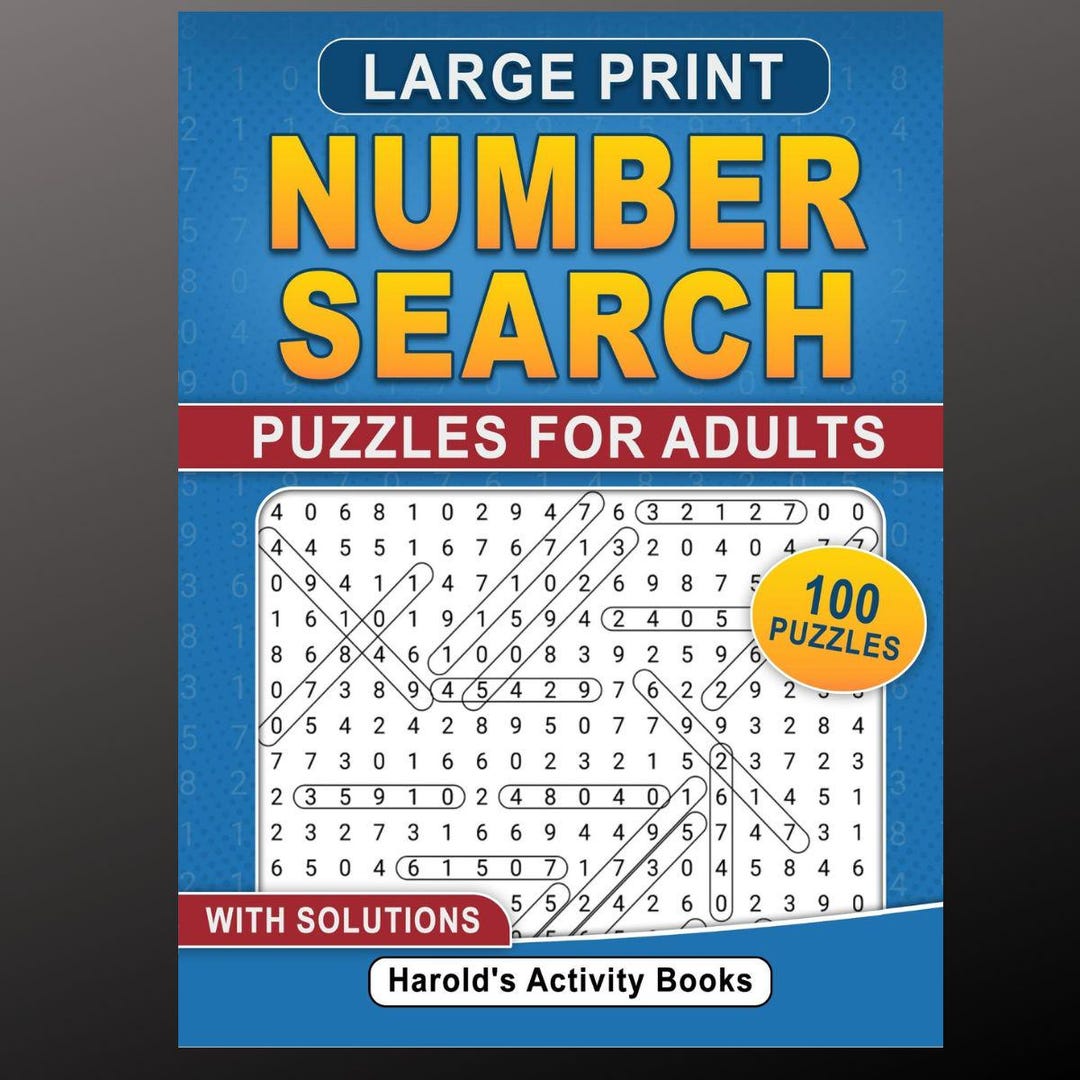 Large Print Number Search Puzzles Collection Brain Teaser Games for ...