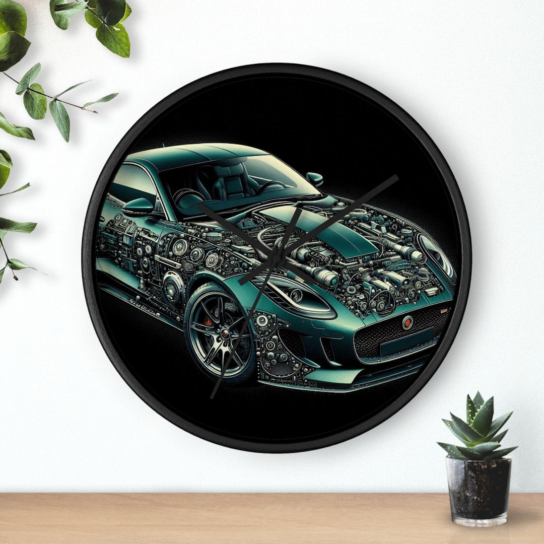 Modern Design F-type Jaguar Wall Clock, Unique Automotive Decor, Luxury ...