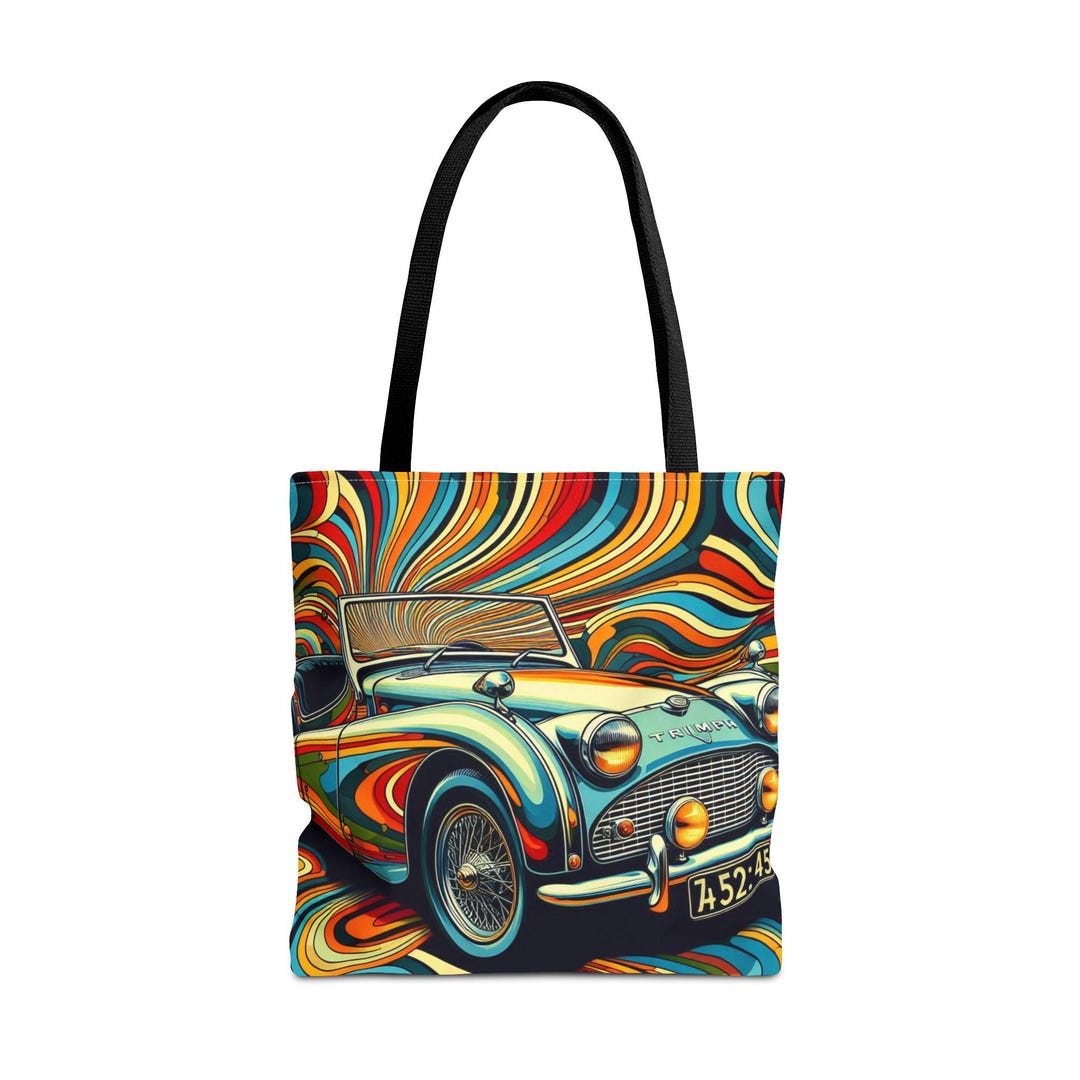 Triumph Vintage Tote Bag, Man Bag, Op Art Design, Fun Image, Retro ...